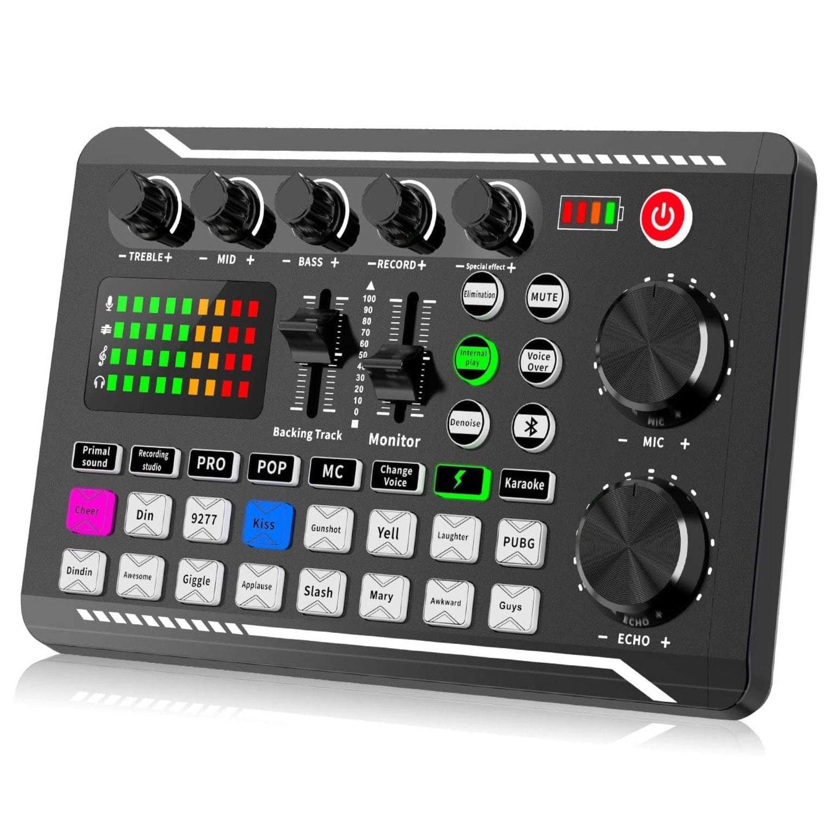 F998 Live Sound Card & Mixer | Bluetooth DSP Audio Interface